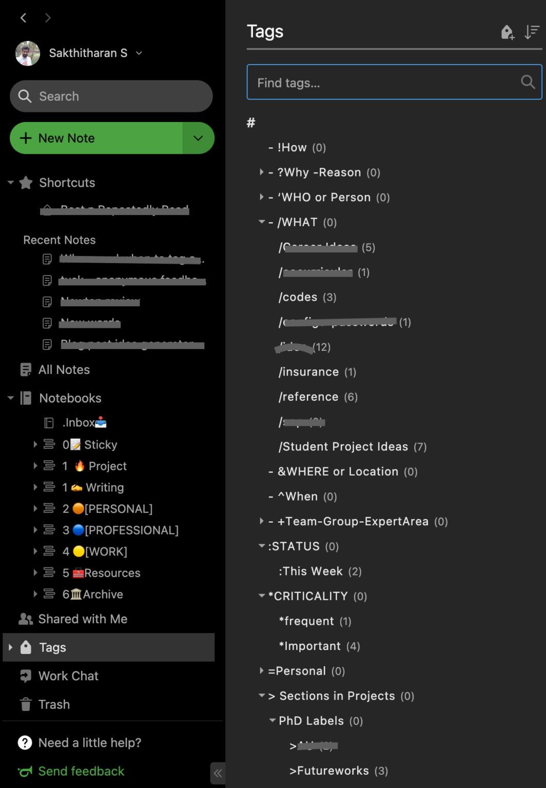 'Tagging' digital notes - Efficiently and Elegantly